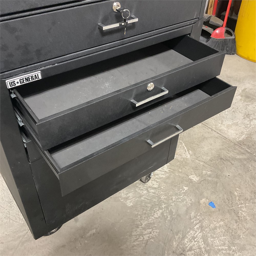 BuyOrBidOnIt - U.S. General (3pc.) Stacking Rolling Tool Box with Keys