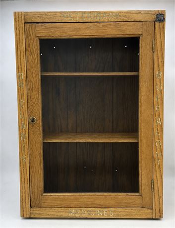 BuyOrBidOnIt - Antique Oak Locking Display Cabinet | Circa 1900 | Dr ...